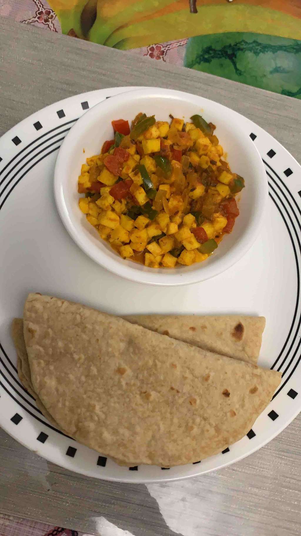 How To Make Paneer veg curry with roti | Recipe